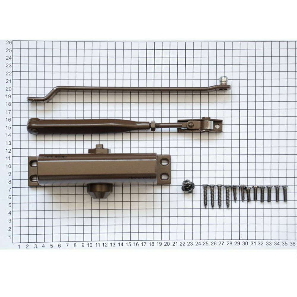 Дверной доводчик DOORLOCK DL70 EN2/3/4 коричневый, вес двери до 90 кг, крепежные размеры 162-165мм х 19мм 75546 — фото 1