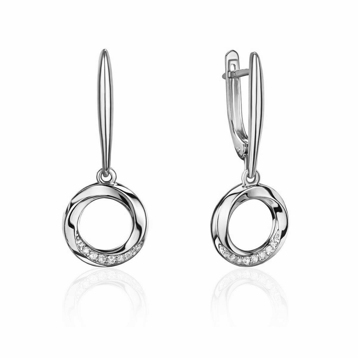 Серьги Эстет, платина, 585 проба, бриллиант