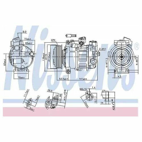 Компрессор кондиционера Nissens 890302 для BMW 1 серия F20, F21, 3 серия F30, F80, F31