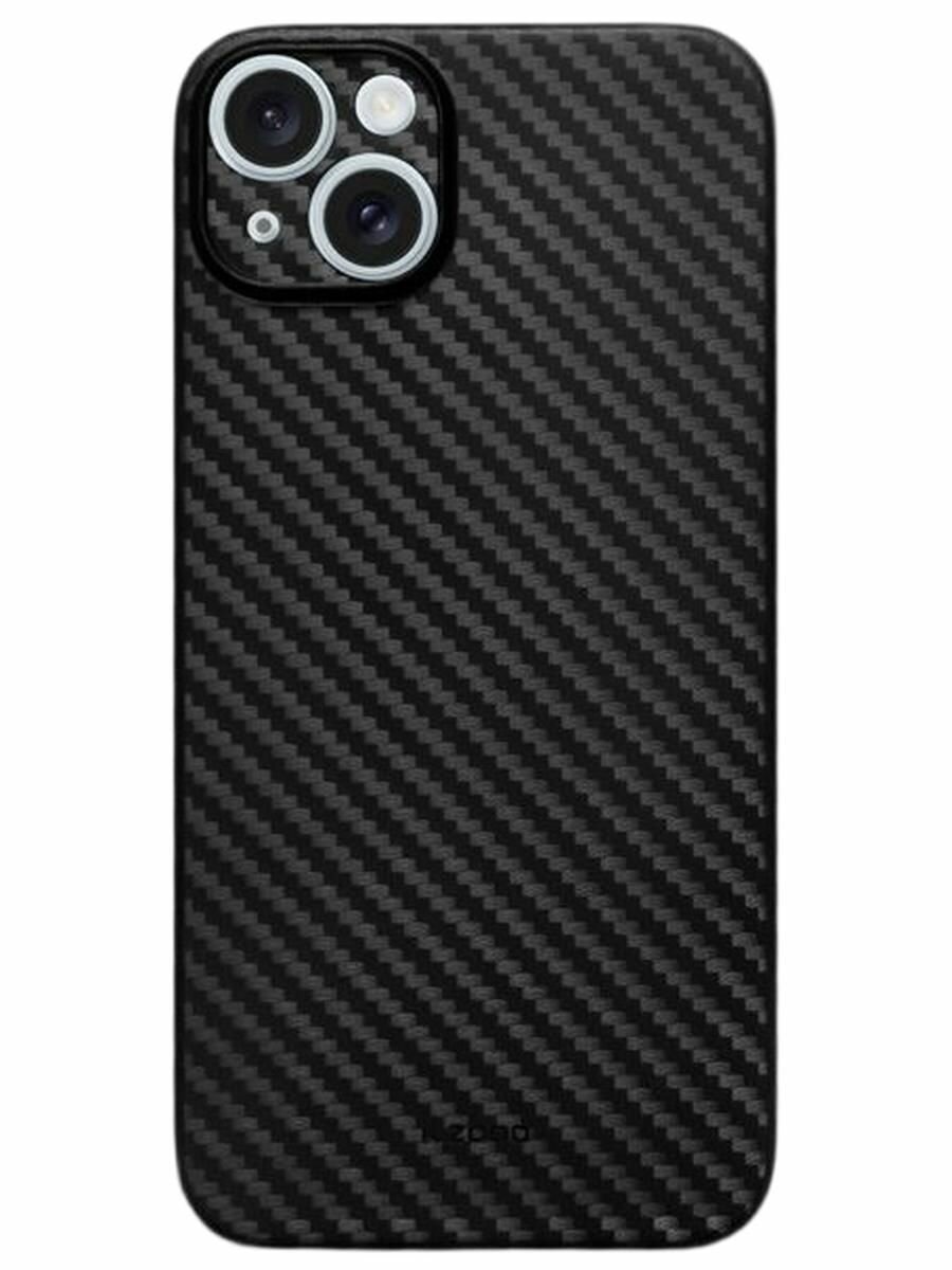 Чехол на iPhone 15 Plus, Air Carbon ультратонкий пластик, черный
