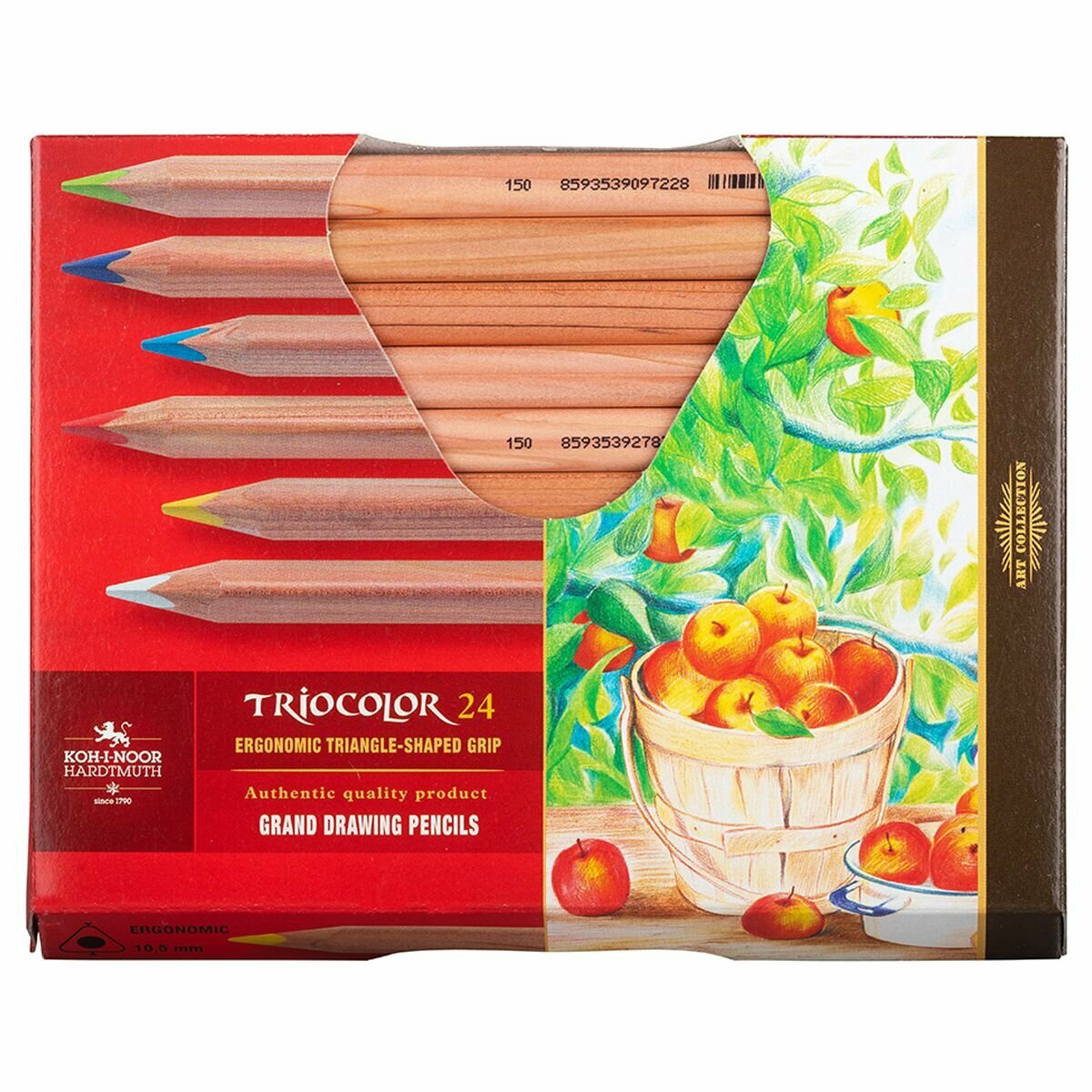 Карандаши цветные 24 цвета Koh-I-Noor Jumbo Triocolor (L=175мм, 3гр) картон в термоусадке (3154N24007KS_ту)