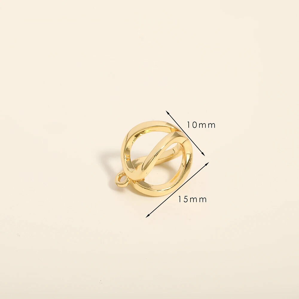 Коннектор-зажим BenS золотистый латунный с жемчугом для бижутерии gold 15mm