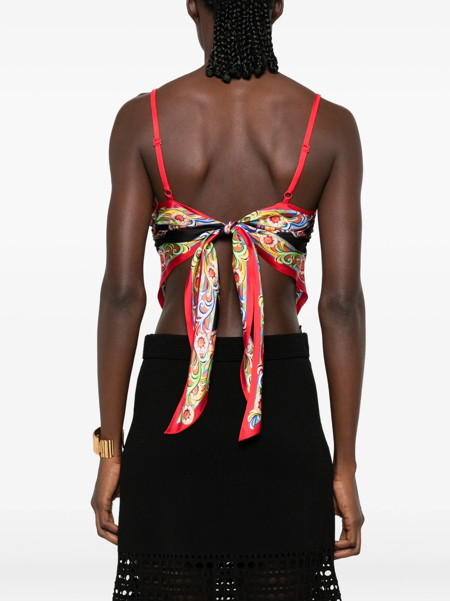Топ DOLCE & GABBANA Carretto-print silk top, размер 44 — фото 1