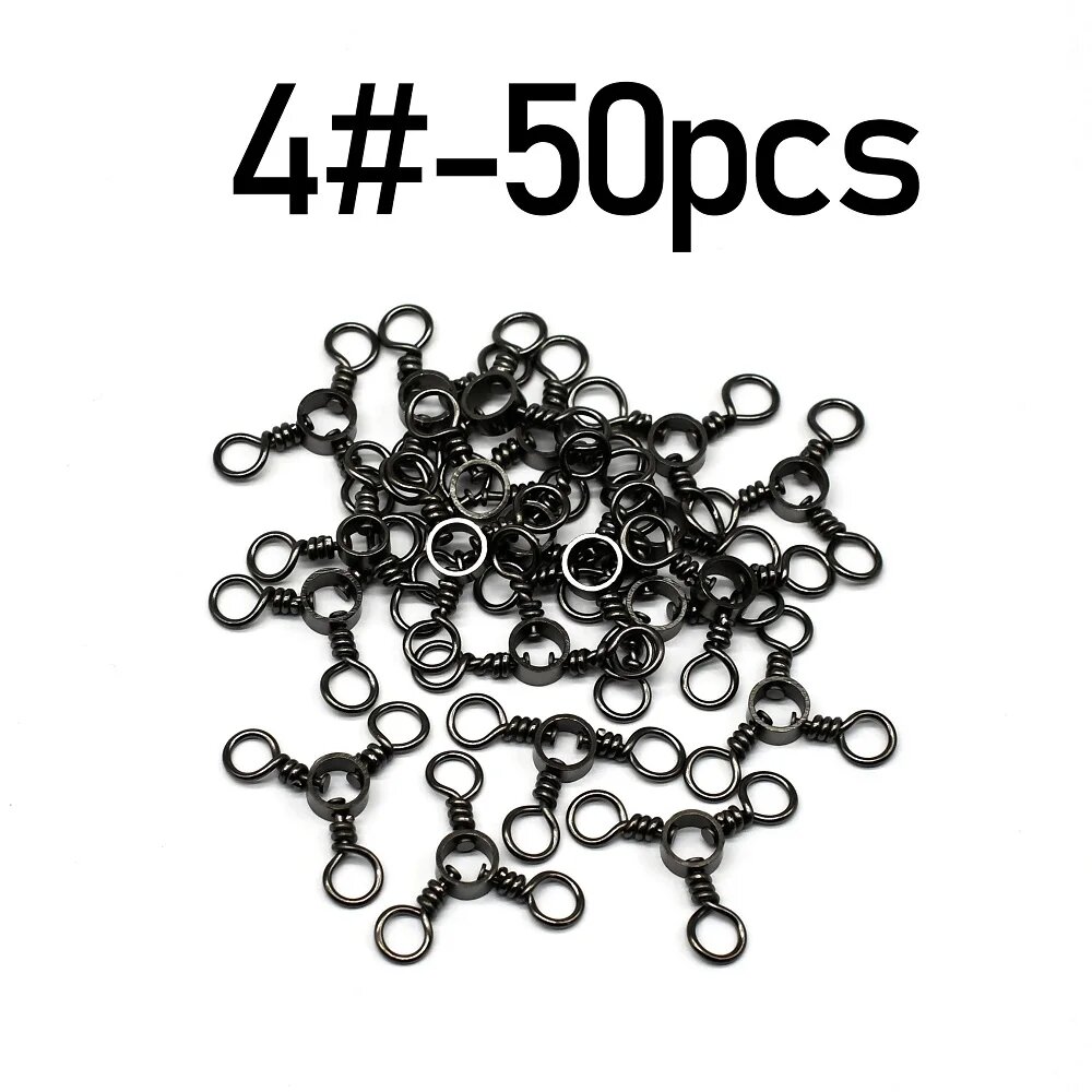 Вертлюги Topranc Heavy Duty 3-в-1, черные, из нержавеющей стали, 50 шт. Size 4