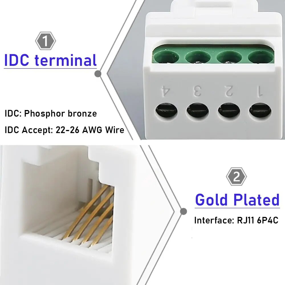 RJ11 разъем CAT3, 1PCS — фото 1