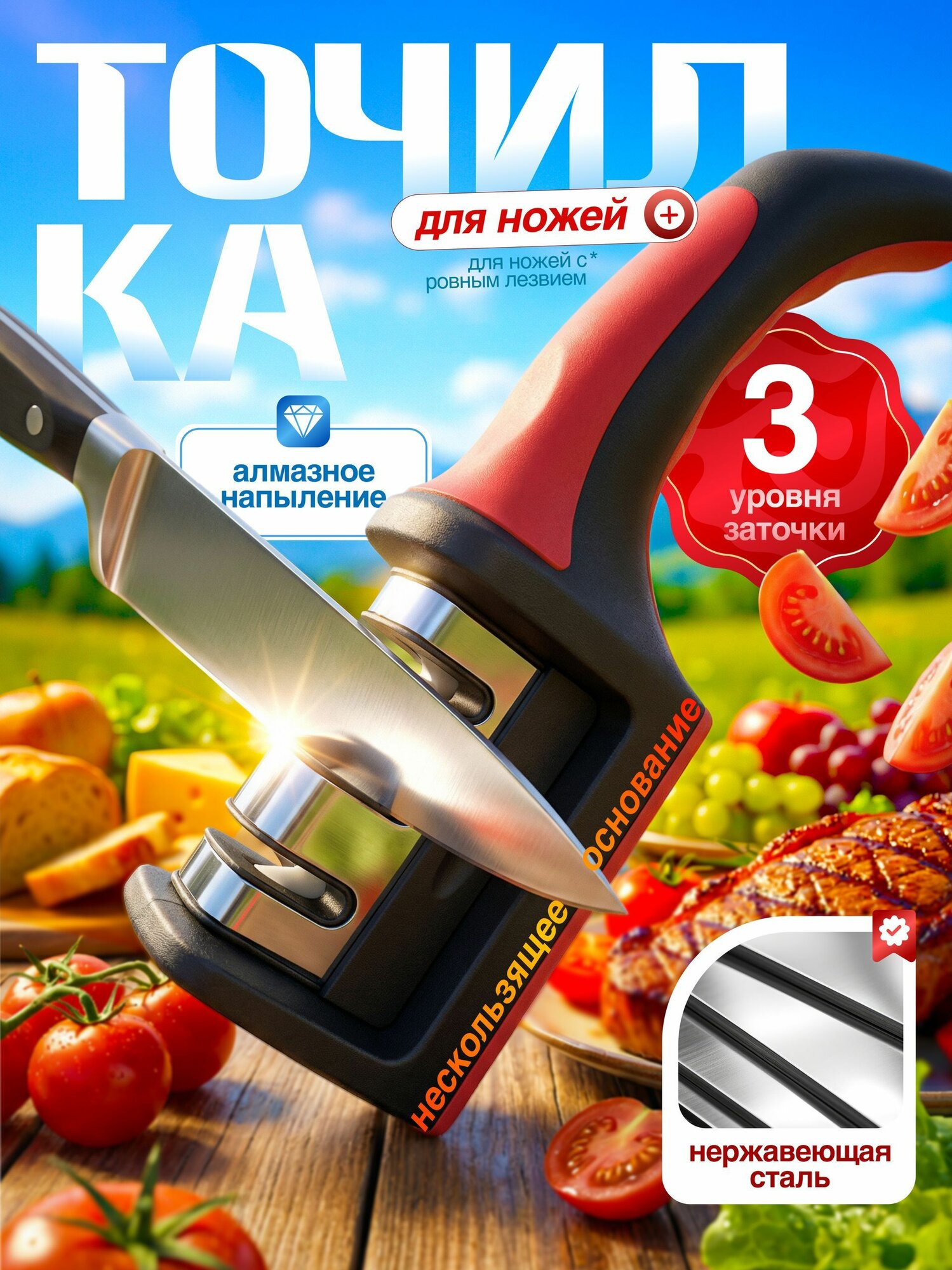 Точилка для ножей ручная, ножеточка