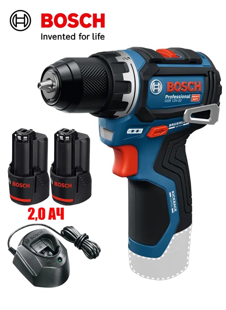 Bosch Шуруповерт, 12 В, 32 Нм, 2 АКБ