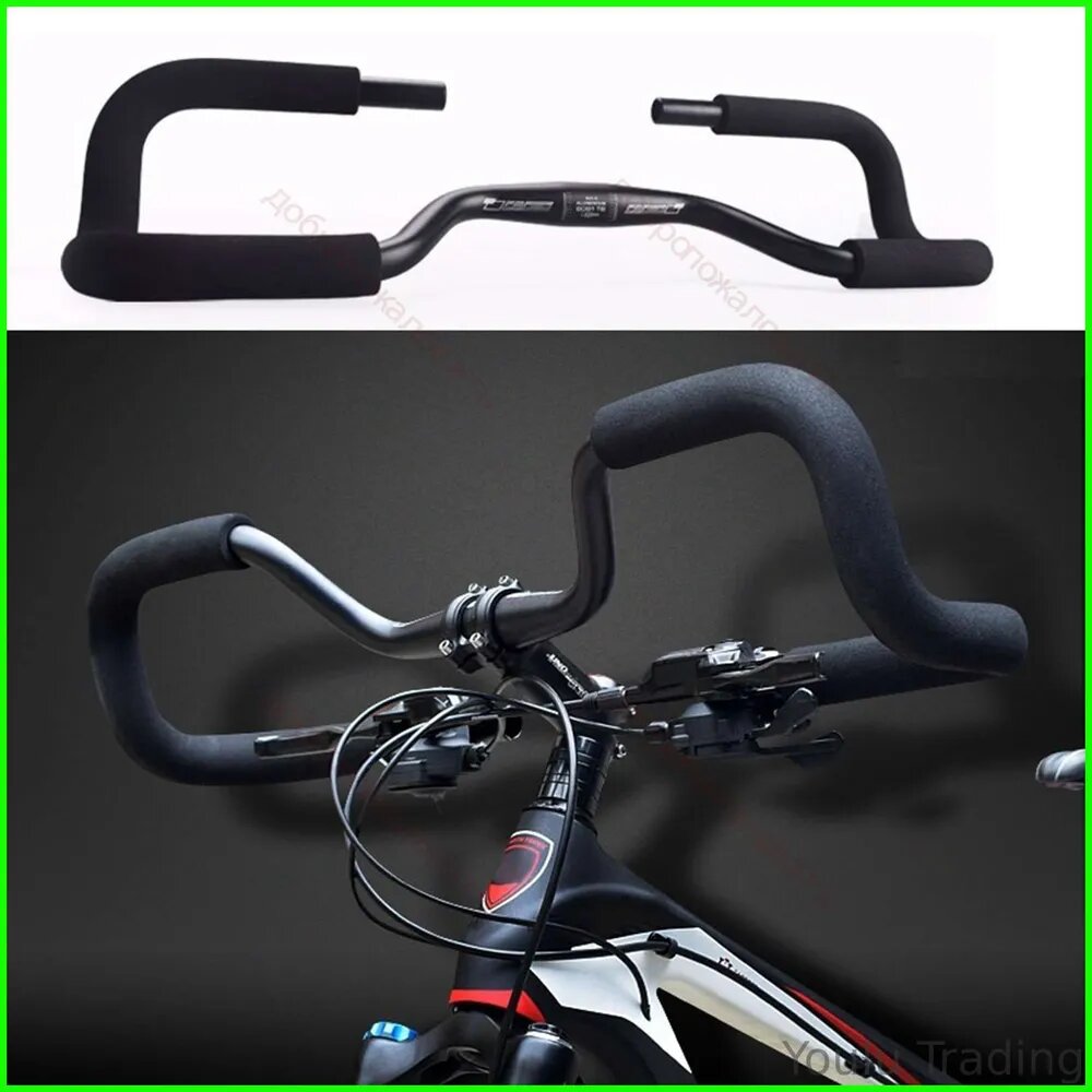 MTB велосипед бабочка руль 25.4mm/31,8 мм алюминиевый сплав, Сменные аксессуары черный