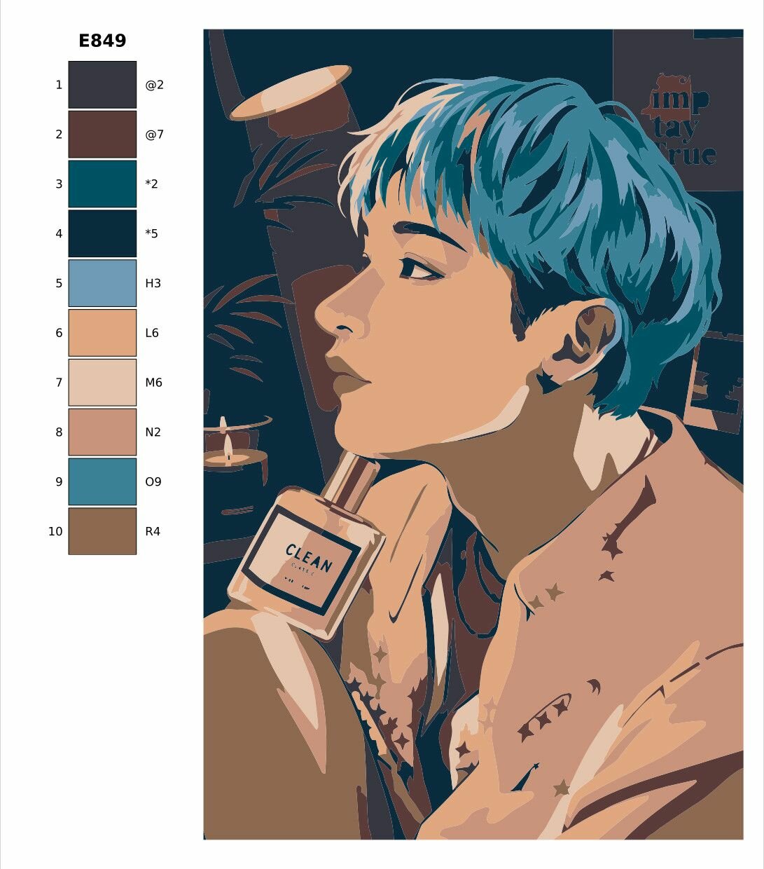 Детская Картина по номерам E849 "Участник K-pop группы Stray Kids (Стрей Кидс) Арт" 20x30