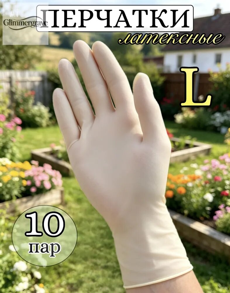 Перчатки хозяйственные, размер L, 10 пар