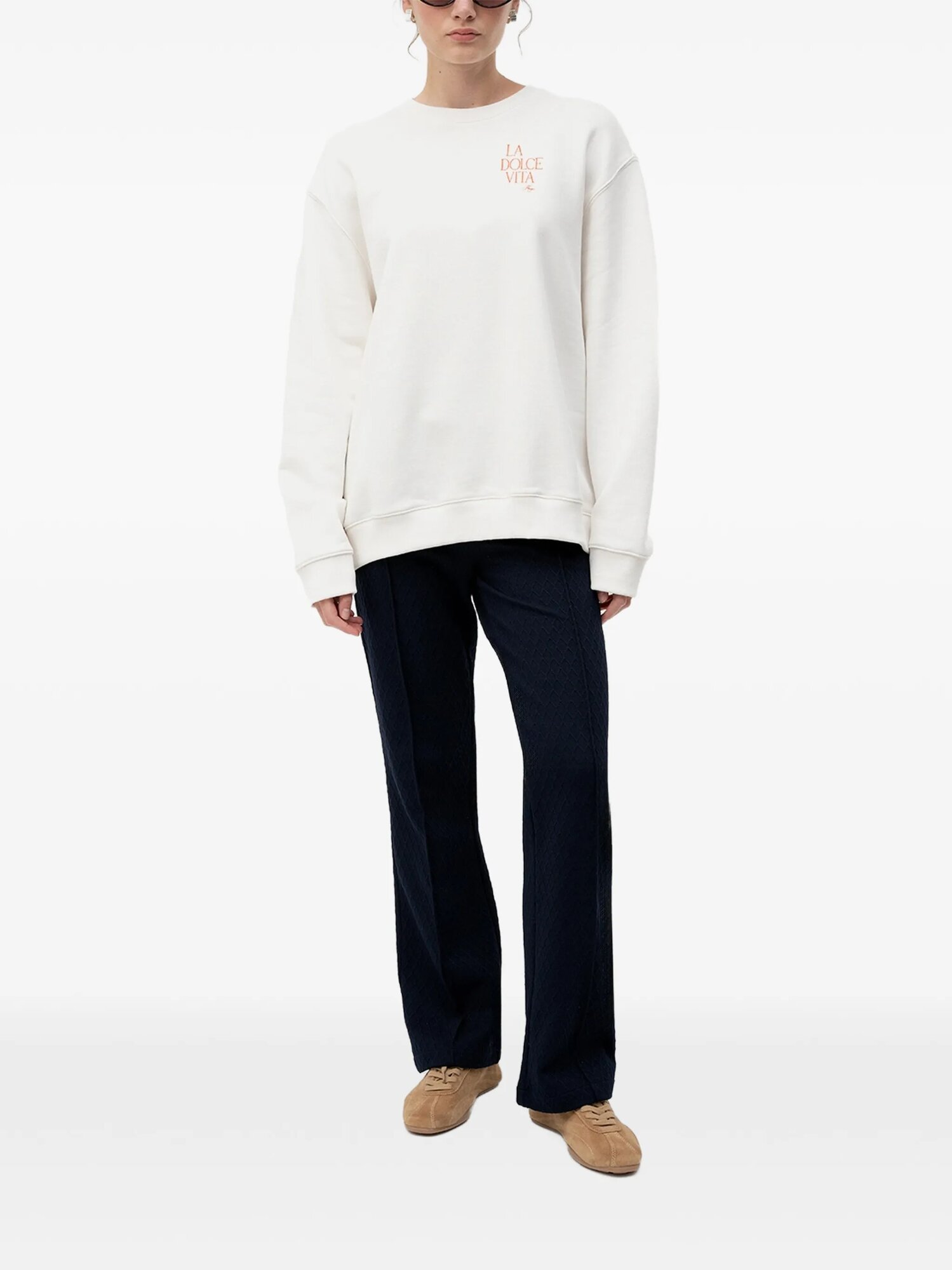 Толстовка HUGO Slogan sweatshirt, размер XS, , бежевый/белый — фото 1