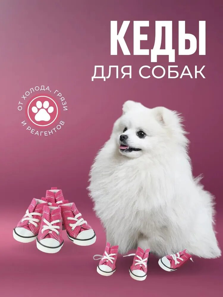 Обувь для собак мелких пород и средних-розовый-1