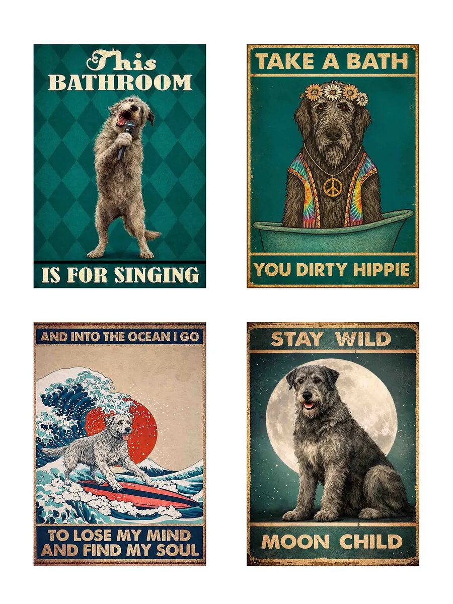 Ирландский волкодав, Stay Wild Moon Child, 4 Плаката, 30x21с