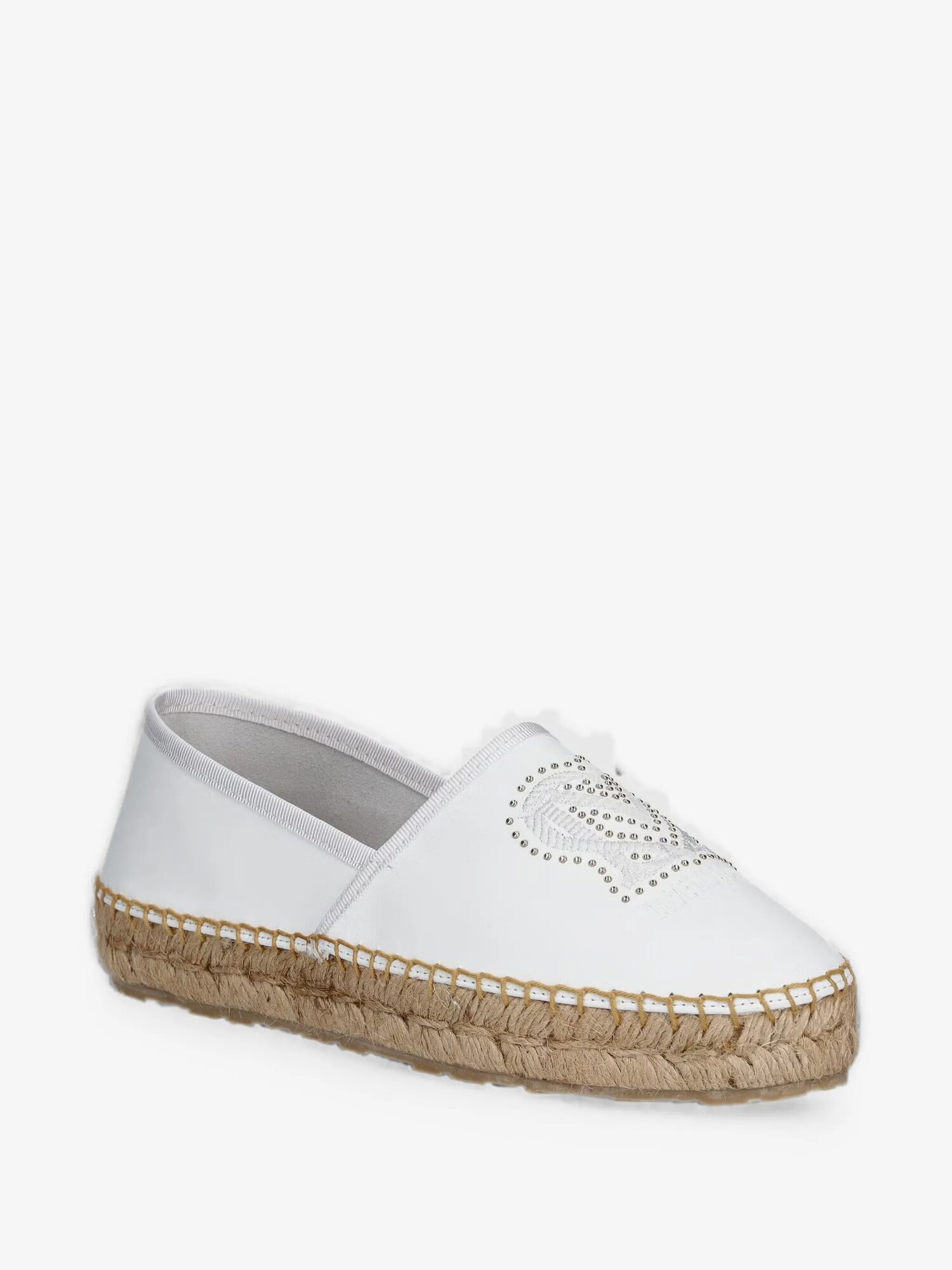 Эспадрильи LOVE MOSCHINO Embellished heart espadrilles, размер 39, белый — фото 1