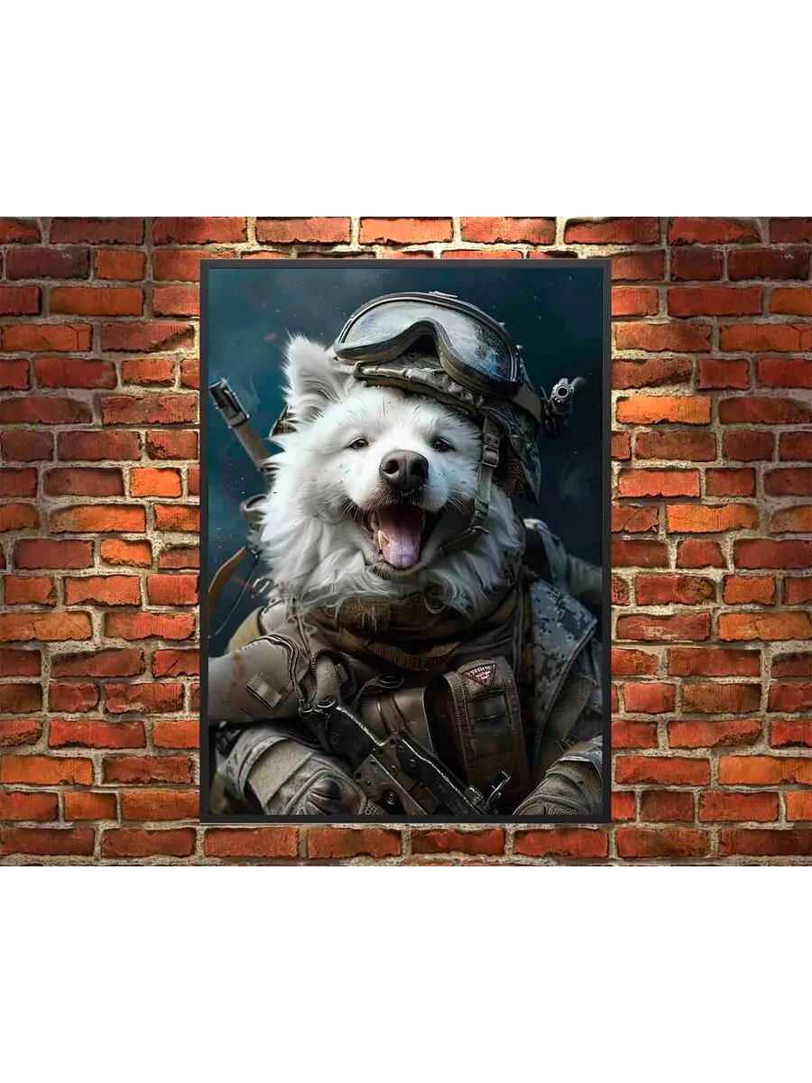 Самоедская собака-солдат 1, Плакат 30x42см