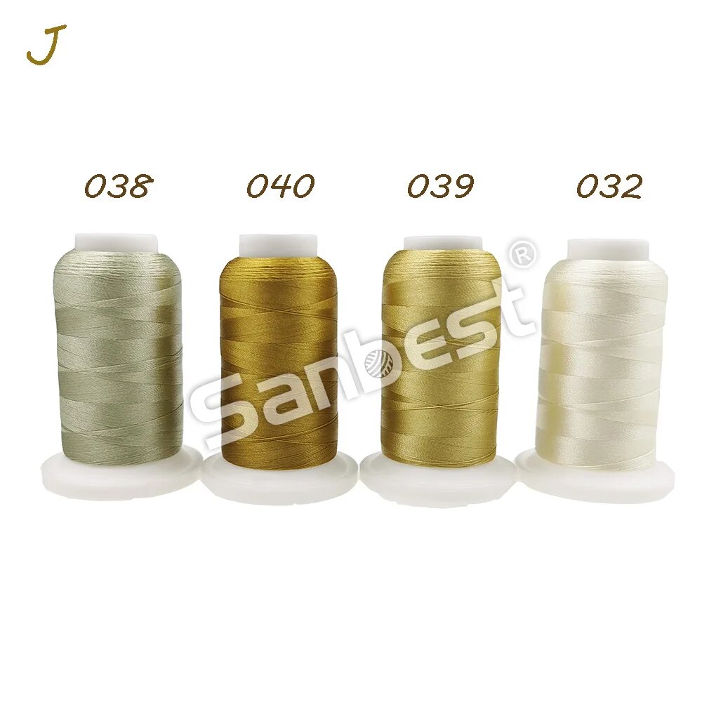 Полиэфирная нить Sanbest для вышивания, 1000 м, Цвет: J 038 040 039 032