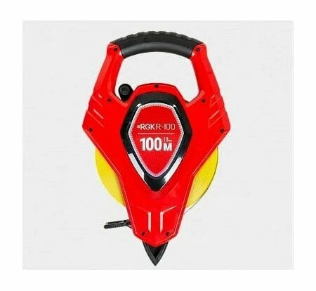 Рулетка геодезическая RGK R100 дл. полотна 100м изм. шкала в см красный/черный