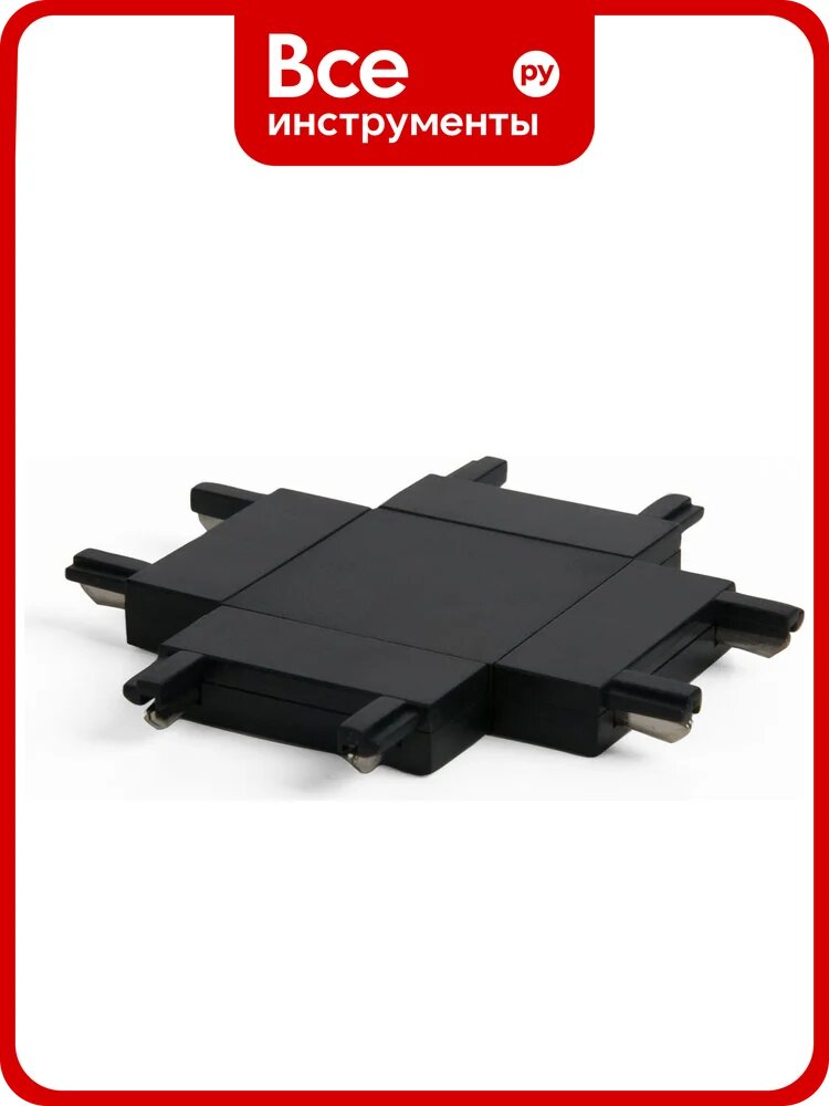 Четырёхсторонний соединитель Elektrostandard Flat magnetic для накладного шинопровода (чёрный) a063738