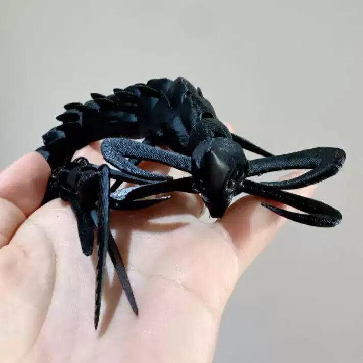 3D-печать артикулированная модель смерти левиафана, черный цвет, сочлененные соединения для хобби-любителей, 15 см