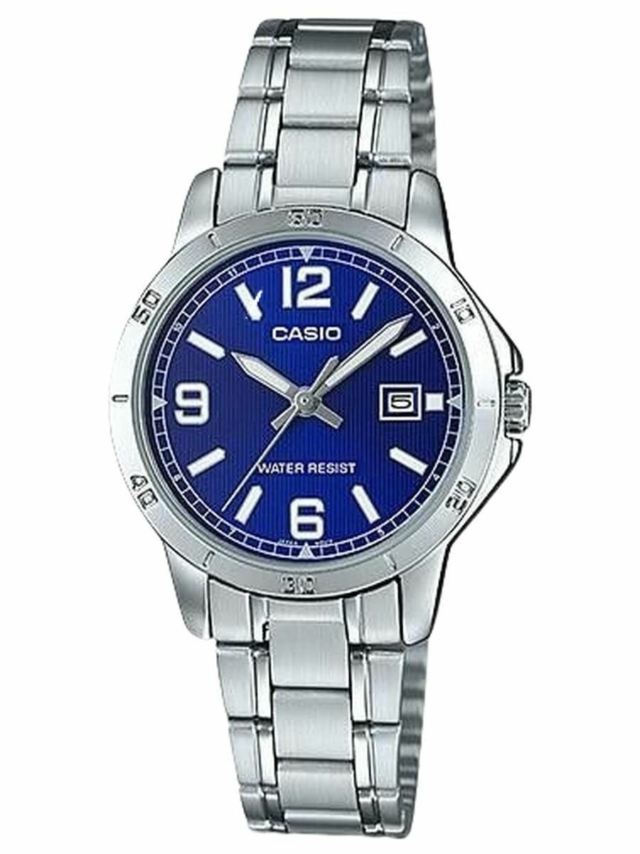 Наручные часы CASIO, серебряный, синий