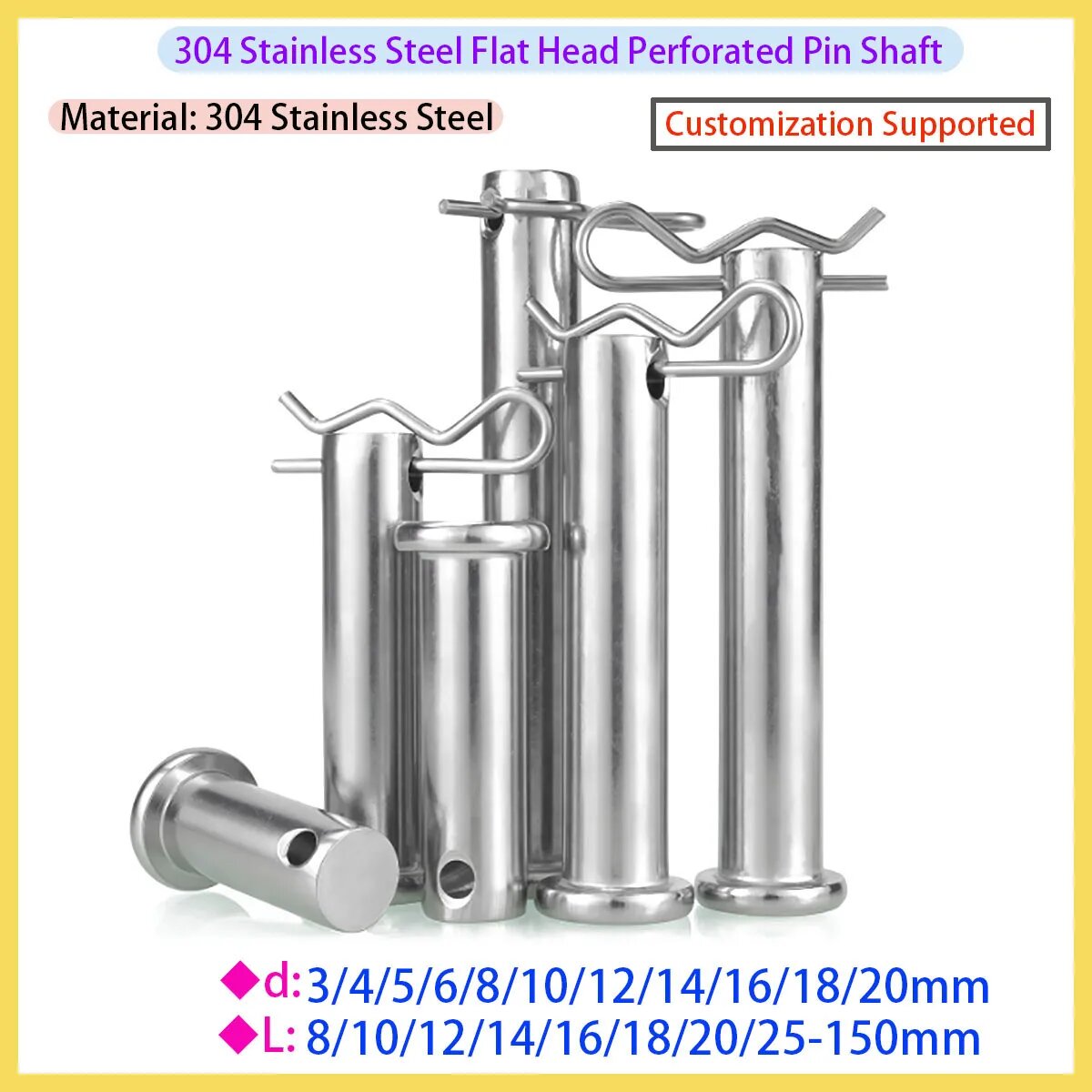 Штифт-фиксатор из нержавеющей стали 304 M3-M20 10Set M6x25