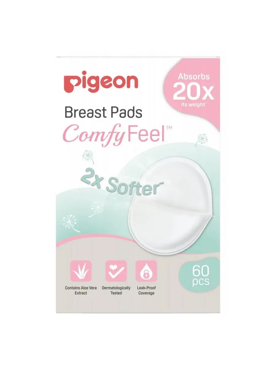 Pigeon Вкладыши для бюстгралтера с алоэ Comfy Feel Breast Pads 60 шт