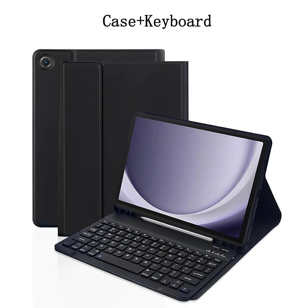 Чехол для планшета HUAIBX со съемной клавиатурой для Tab S6 lite 10.4, Черный, Black, Russian