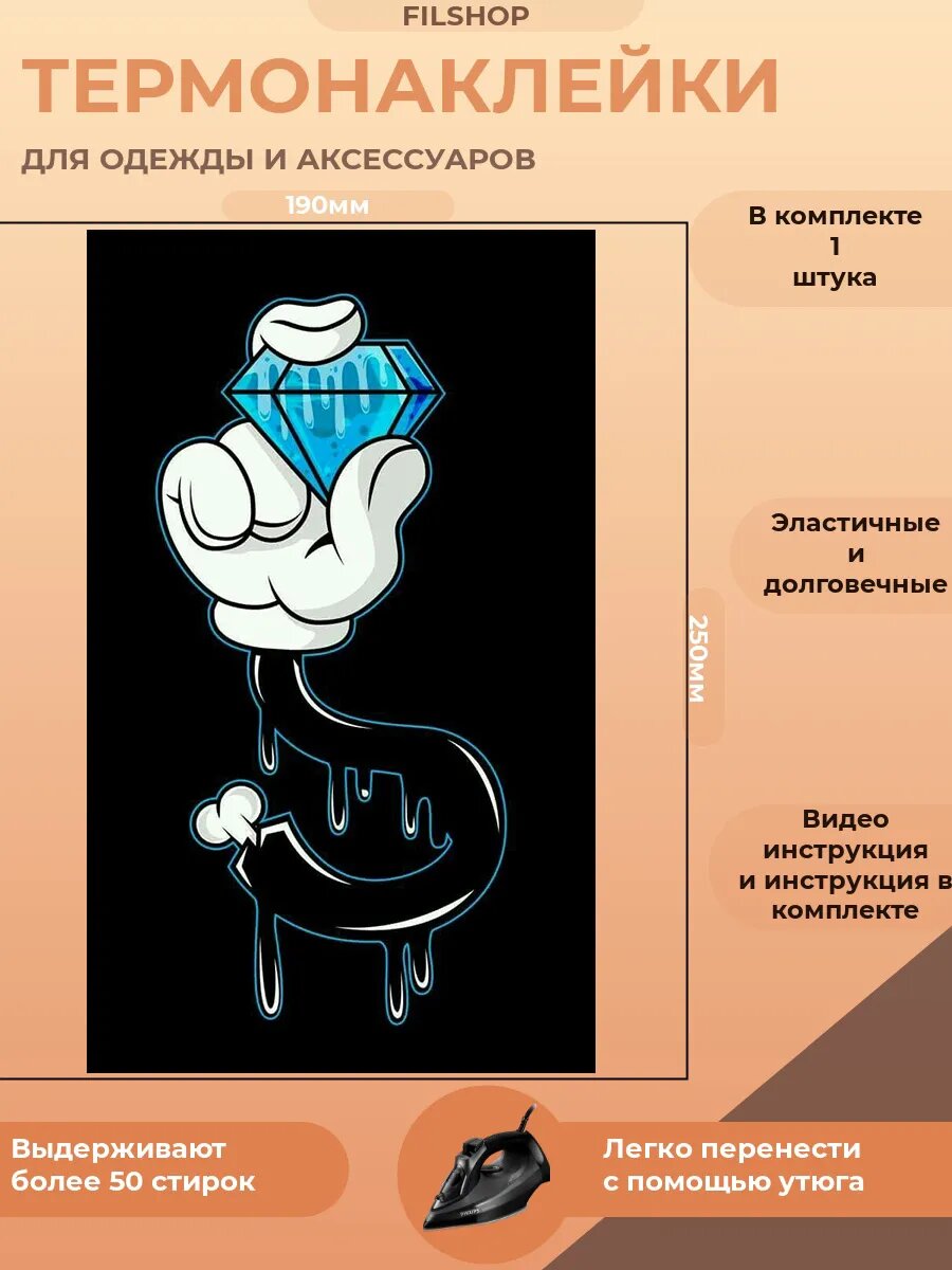 Термонаклейка на одежду Микки Маус