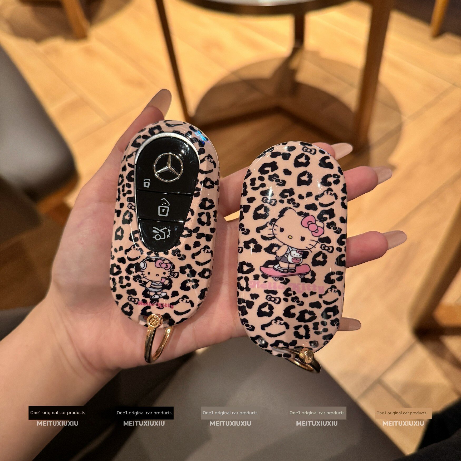 Ключевой чехол для Mercedes-Benz C-класс леопардовый принт Китти одиночный чехол для C-класса E-класса