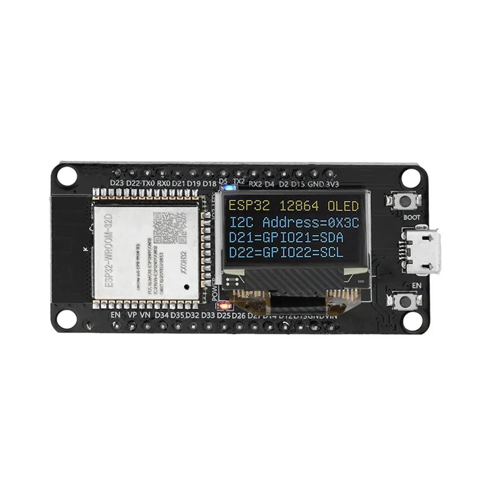 ESP32 ESP-WROOM-32D WIFI Bluetooth макетная плата CH340 с 0,96 OLED экраном желтый синий дисплей Micro-USB