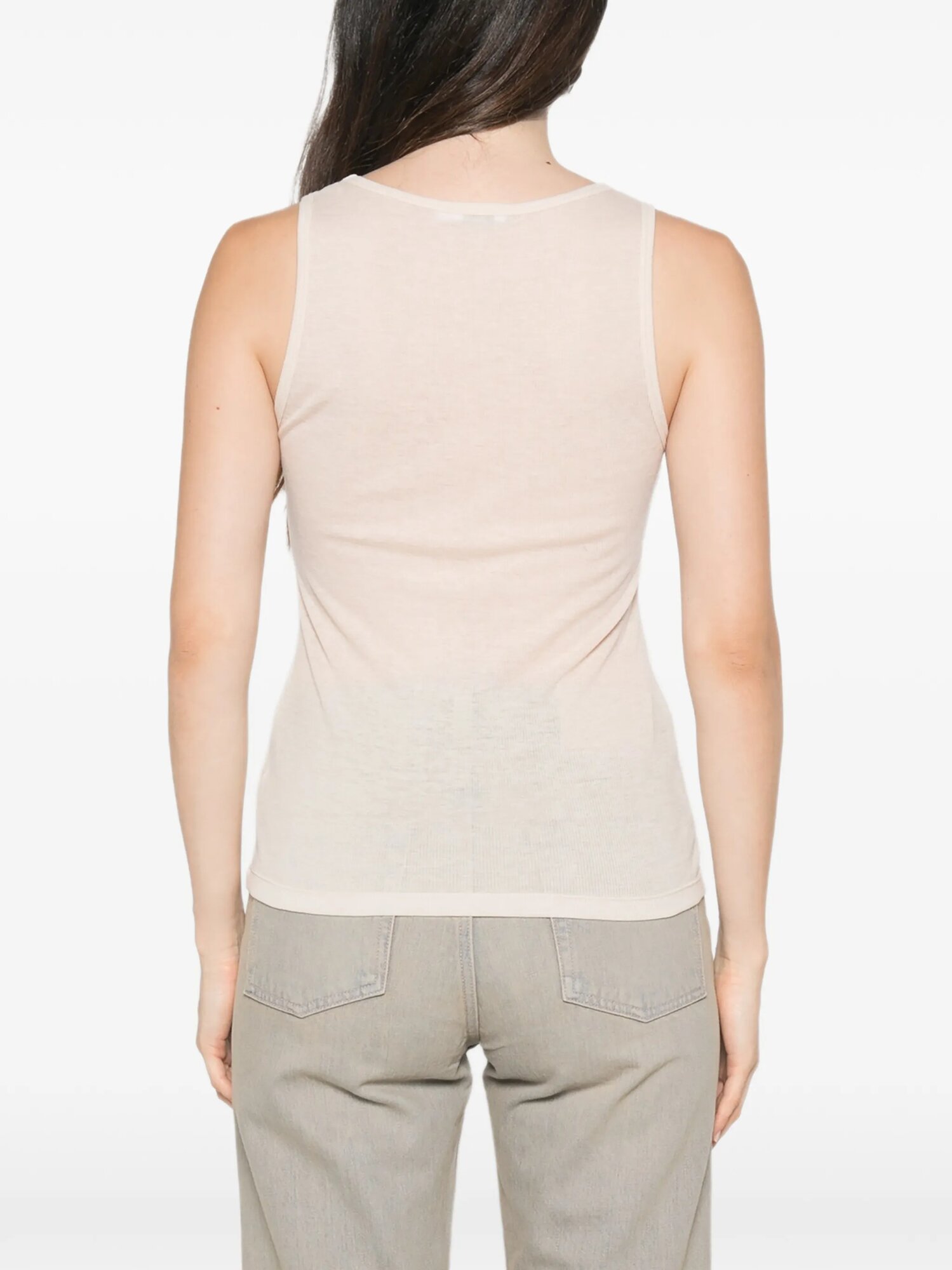 Топ PATRIZIA PEPE Ribbed logo-embroidered tank top, размер 34 — фото 1