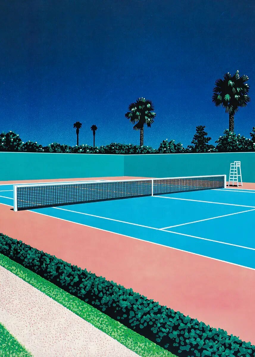 Печать на холсте Hiroshi Nagai Vaporwave Фиолетовый, plum, 30x40cm No Frame