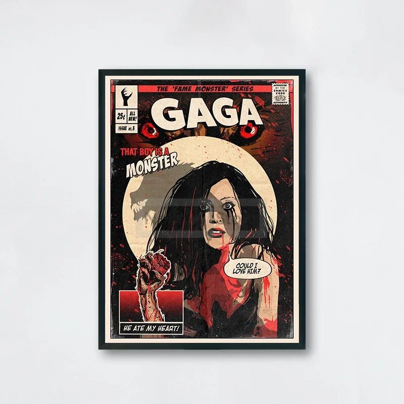 Постер Леди Гага "Born This Way" 30x40см, черный