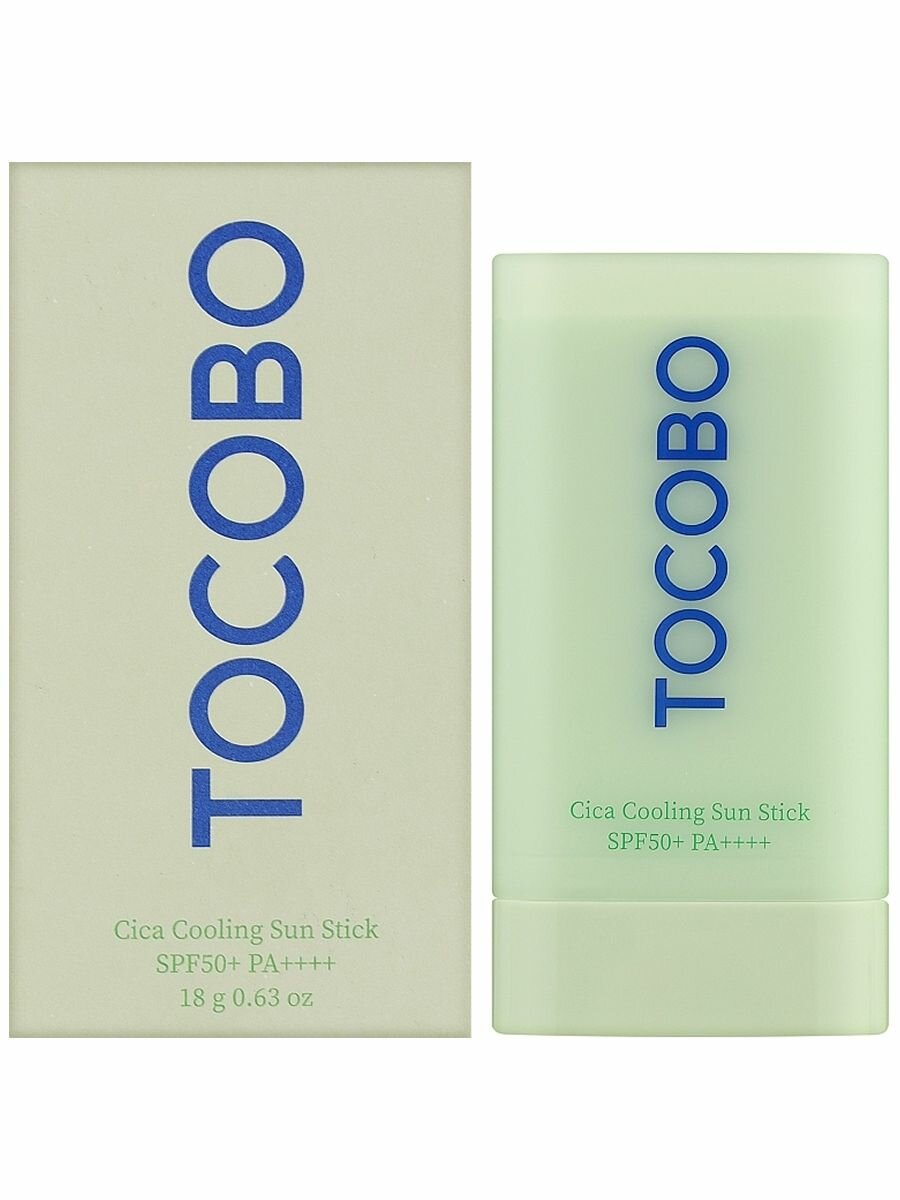 Tocobo Стик солнцезащитный для лица и тела с экстрактом центеллы Cica cooling sun stick SPF50+, 18 гр.