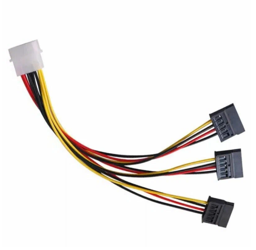 Удлинительный кабель питания для жесткого диска 4-контактный IDE Molex на 2 3xSata Serial ATA 15-контактный SATA на 4-контактный Y-образный разветвитель 20 см 22AWG