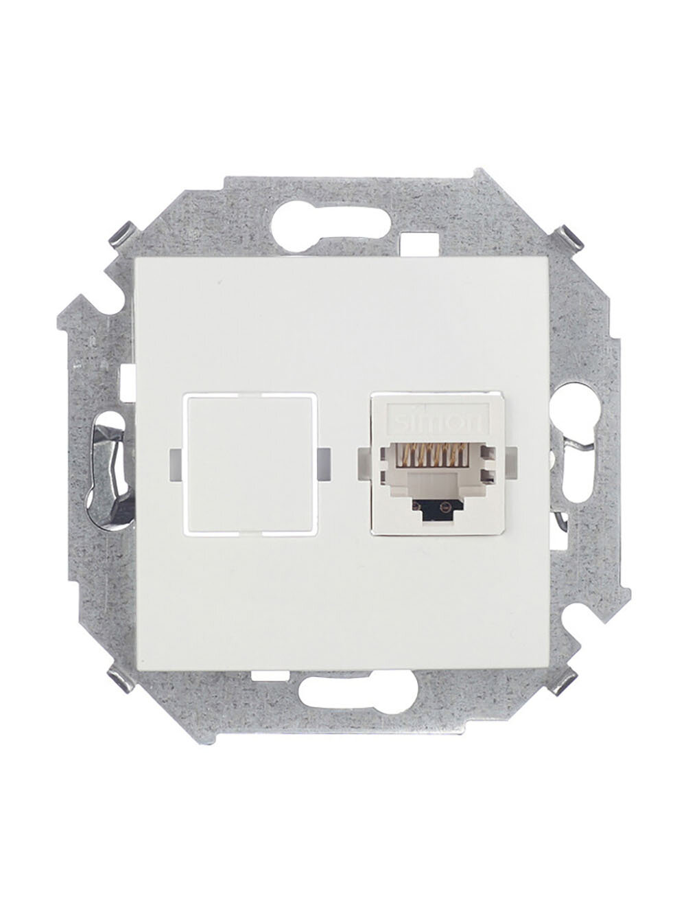 Розетка компьютерная Simon 15 встраиваемая белая RJ45 (1591598-030)