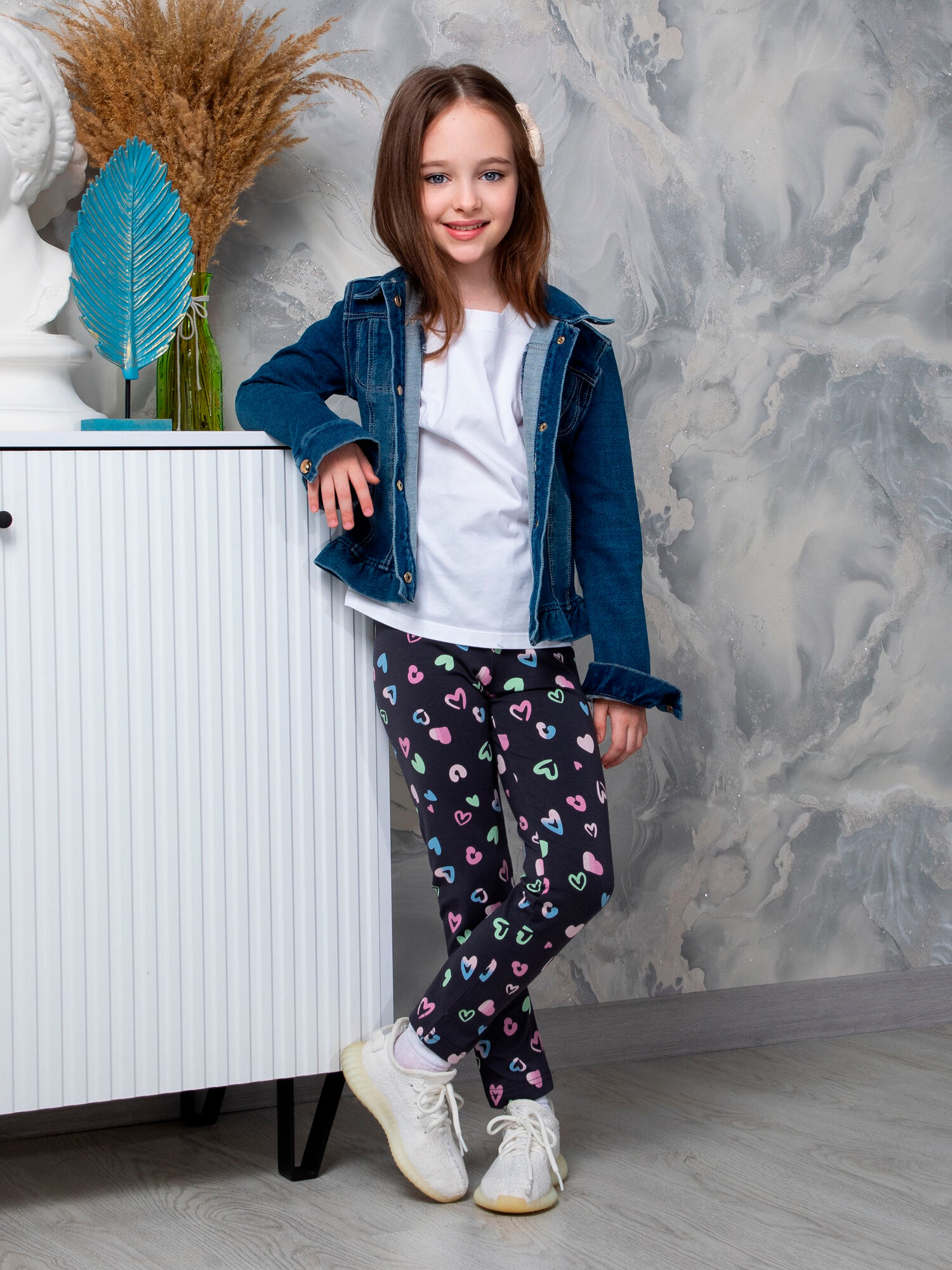 Легинсы ALTEKS kids осень - зима 2026г., размер 104, серый — фото 1