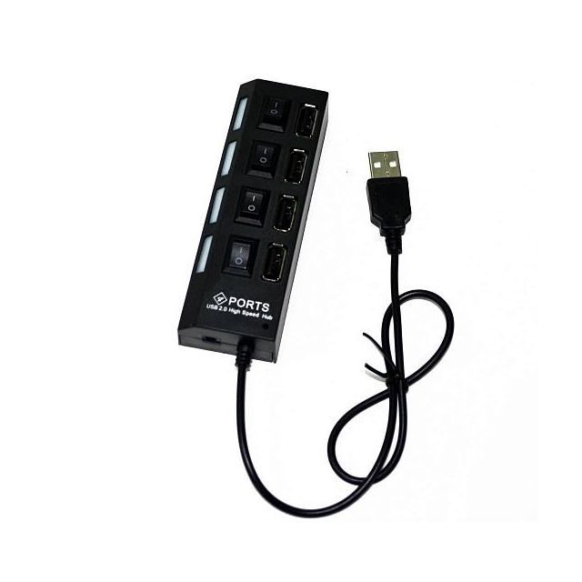 Разветвитель USB-HUB Н401А на 4 порта с выключателями