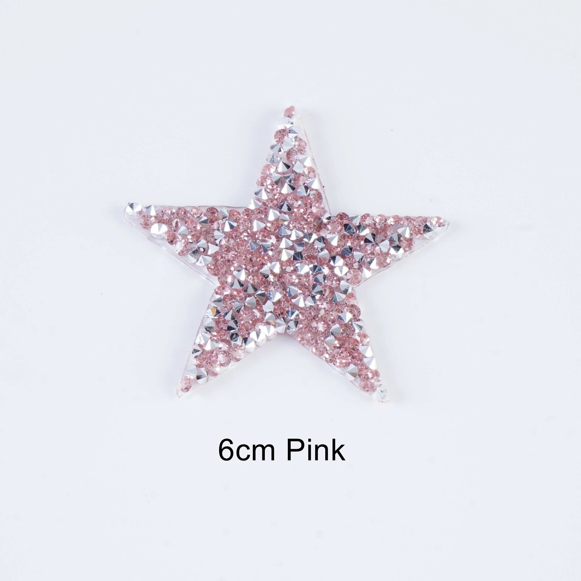Блестящие серебряные звезды заплатки для одежды 6cm-PINK
