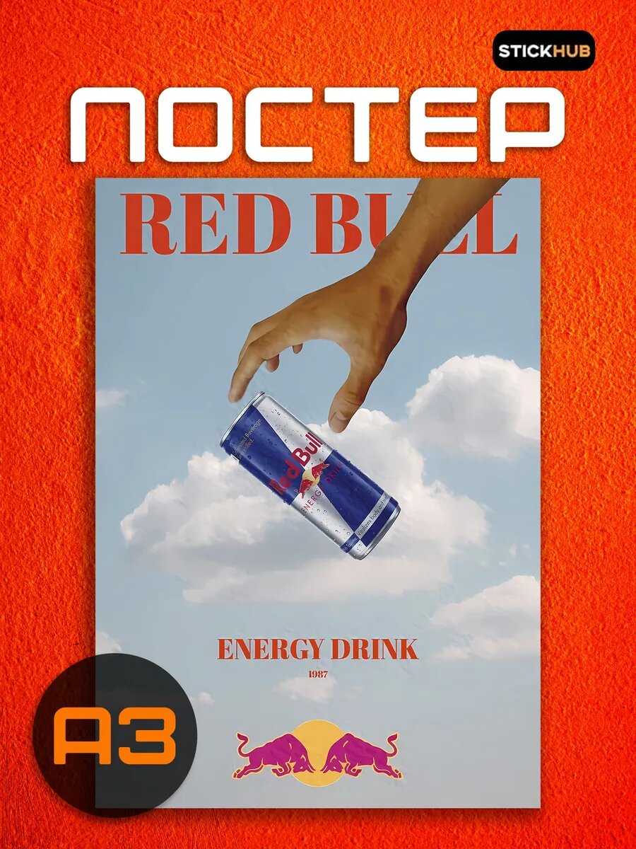 Постер на стену Red Bull — Energy Drink 1987
