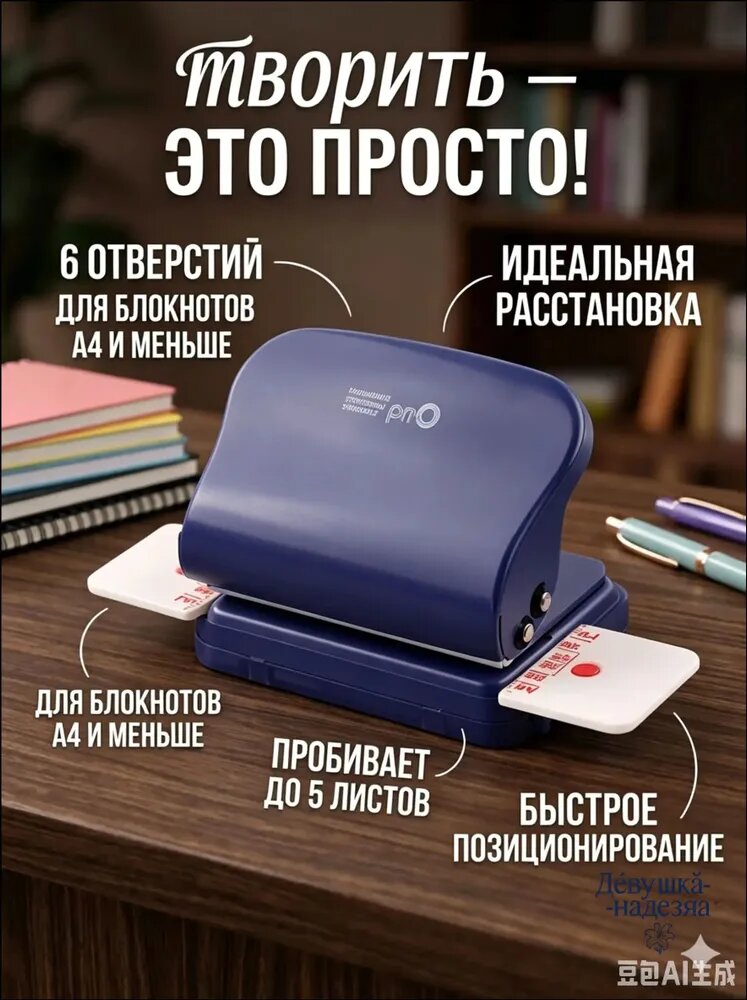 Спироплетный дырокол на 6 отверстий А4+ для блоков. Стартовый набор.