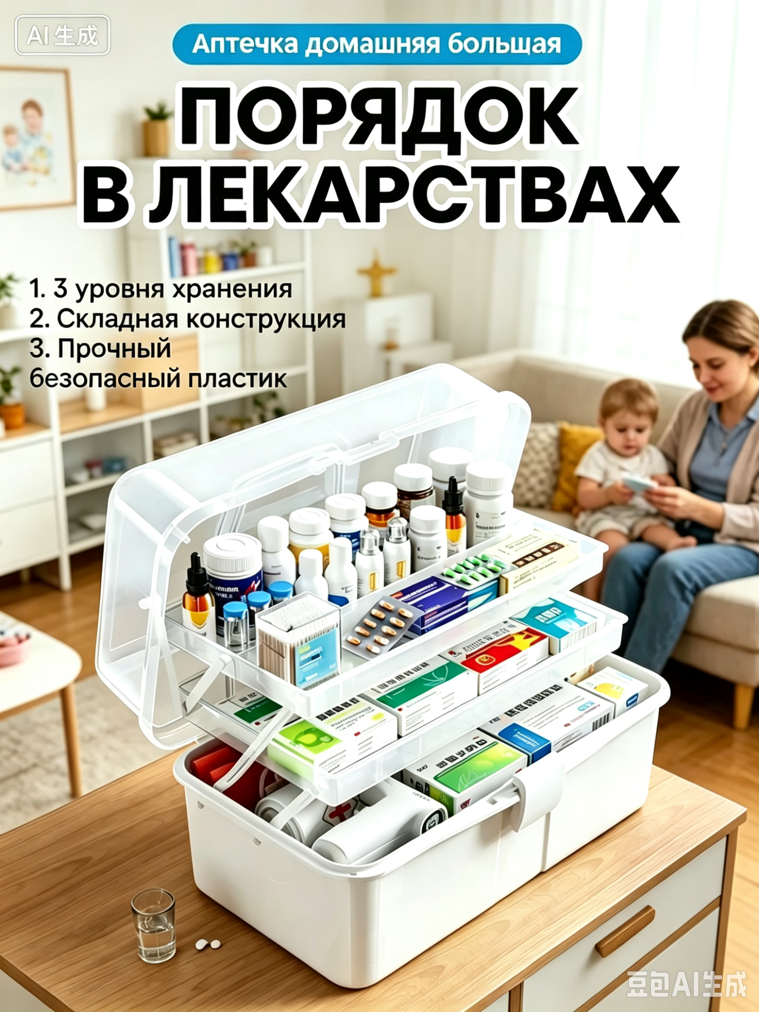 Трехъярусный многосекционный органайзер, герметичный контейнер от пыли и влаги, для домашнего использования