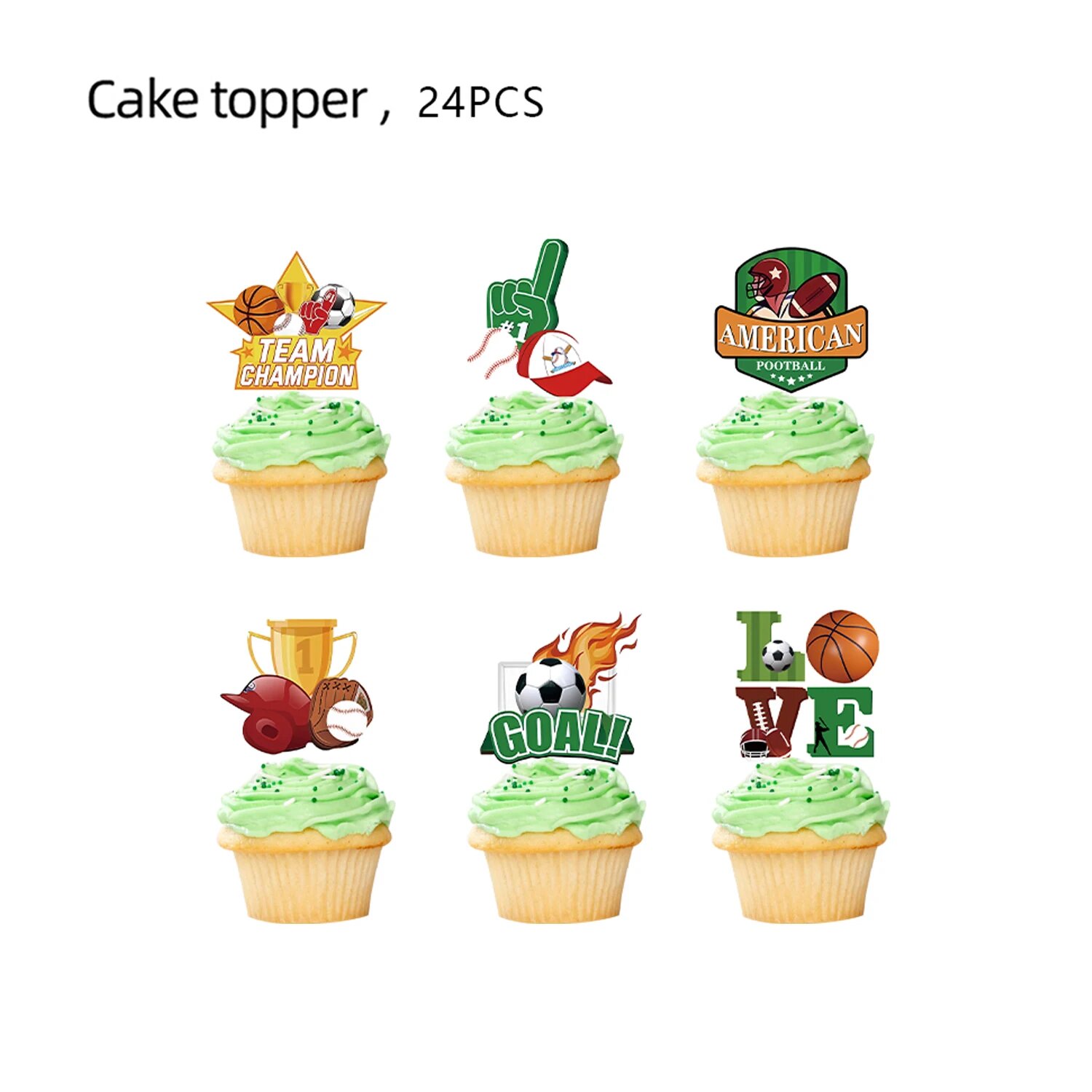 Одноразовый набор посуды PEIYUAN для дня рождения cake topper-24pcs