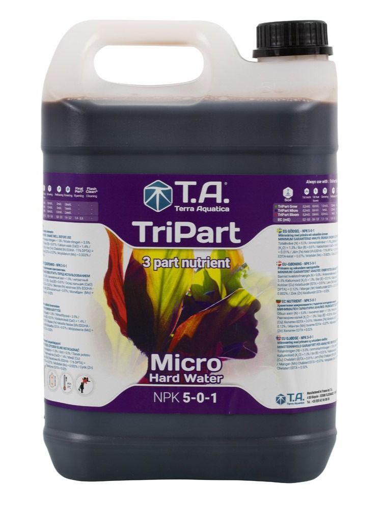 Удобрение для жесткой воды Terra Aquatica TriPart Micro HW (ex GHE FloraMicro HW) 5 л.