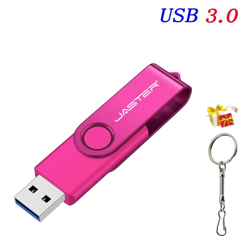 JASTER USB 3.0 флешка металлическая 128 ГБ / 64 ГБ / 32 ГБ / 16 ГБ Розовый, 32 GB, AP