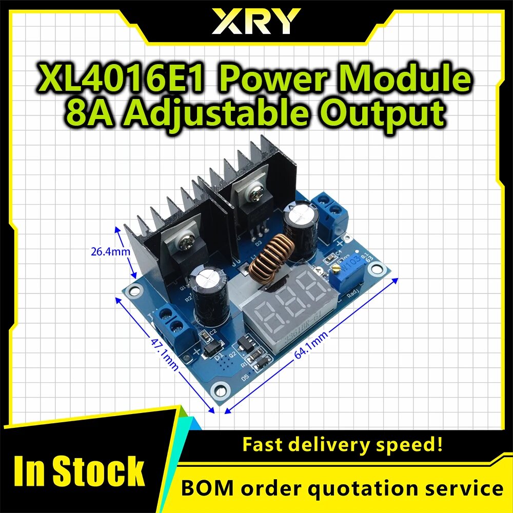 Высокомощный DC-DC преобразователь напряжения XL4016E1 (XH-M401, M404) с максимальным током 8А, понижающий модуль (Buck)