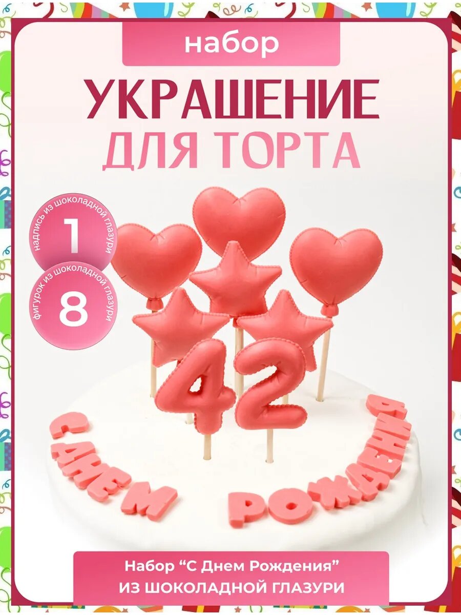 Шоколадные цифры 42 на торт