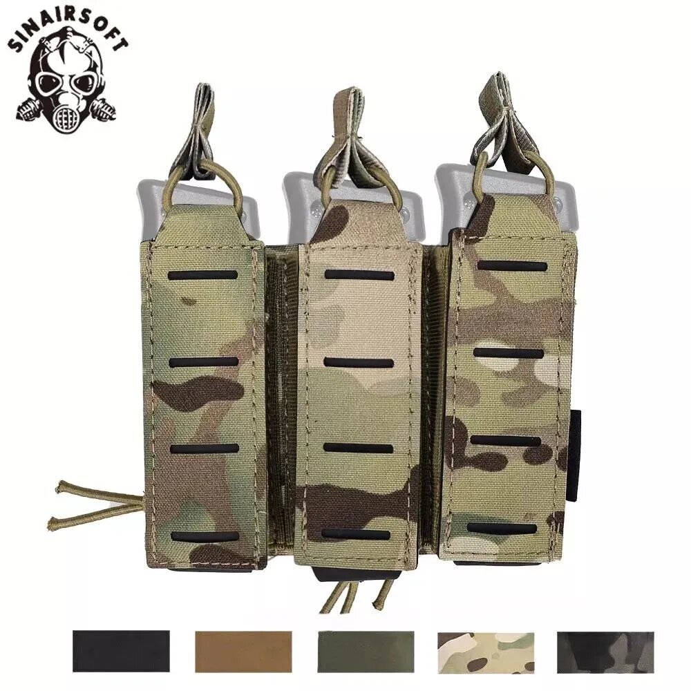 Сумка для страйкбола и пневматики SINAIRSOFT Muti-camo*3, кордура, 10.3x12.5 см