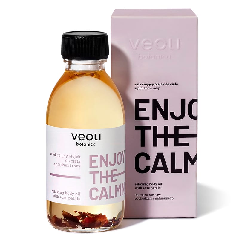 Масло косметическое Veoli Botanica Enjoy The Calmness Расслабляющее масло для тела с лепестками роз 150 мл
