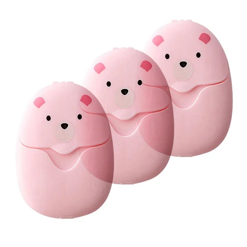 Одноразовые мини-мыльные листы для путешествий 50 шт. pink 3pcs
